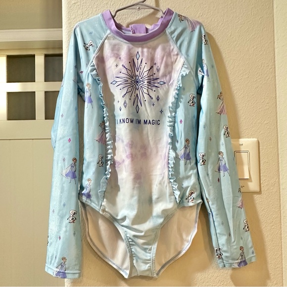 Disney | Swim | Disney Princess Frozen One Piece Swimsuit Rashguard ...